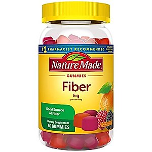Nature Made Fiber Gummies 5 g per Serving, Fiber Supplement for Digestive Health Support, 90 Gummies, 30 Day Supply