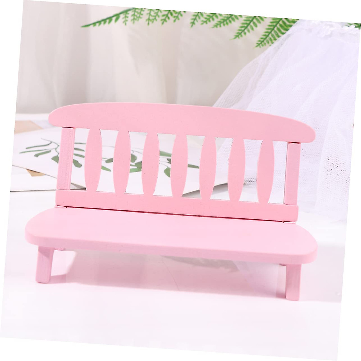 VOSAREA Unique Mini Wooden Settee Model Excellent Craftsmanship for Home Office Decor