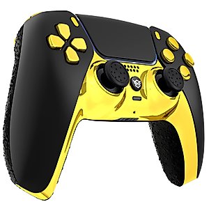 HEXGAMING Customizable Rival Controller 2 Remap Paddles & Replaceable Thumbsticks & Flashshot Compatible with ps5 Pro Custom Controller PC Wireless Esports FPS Game Controller - Black Gold