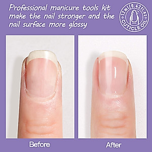 FANDAMEI Nail Files and Buffers, Nail Cuticle Remover Kit with Nail File, Nail Buffer, Nail Buffer Block, Cuticle Nipper, Cuticle Pusher, Cuticle Peeler. Nail Cuticle Oil Lavender for Nail Care