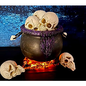 GiftExpress 8 Inches Black Magic Cauldron with Light-up Candy Pot for Halloween Decoration, Horror Scene Decoration Holiday Décor Theme Party