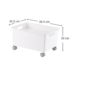 Storage Basket Roller Basket, Laundry Basket with Wheels, Premium PP Sturdy Portable Movable Easy Storage Large Capacity Organizer Box for Books Clothes Shoes, for Clothes,Blanket, Sweater,(White)