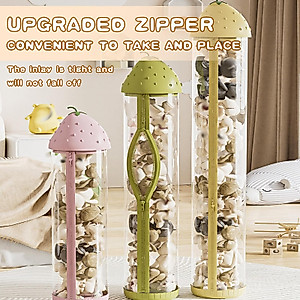 QCWRJP Large Stuffed Animal Storage Tube,Stuffed Animal Tube Storage with Zipper,Vertical Stuffed Animal Storage Tube,Kids Stuffed Animal Storage Tube,Clear Stuffed Animal Storage Tube(White,44IN)