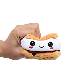 Fuyage Cream Smore Biscuit Squeaky Plush Dog Toy Stuffed Plush Toys for Puppy Small Medium Dogs