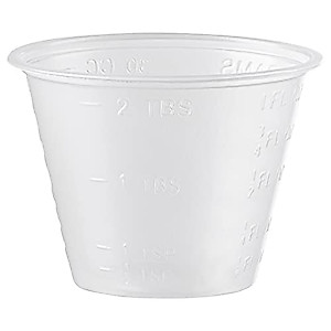 [100 Count - 1 oz.] Plastic Disposable Medicine Measuring Cup for Liquid Medicine, Epoxy, & Pills