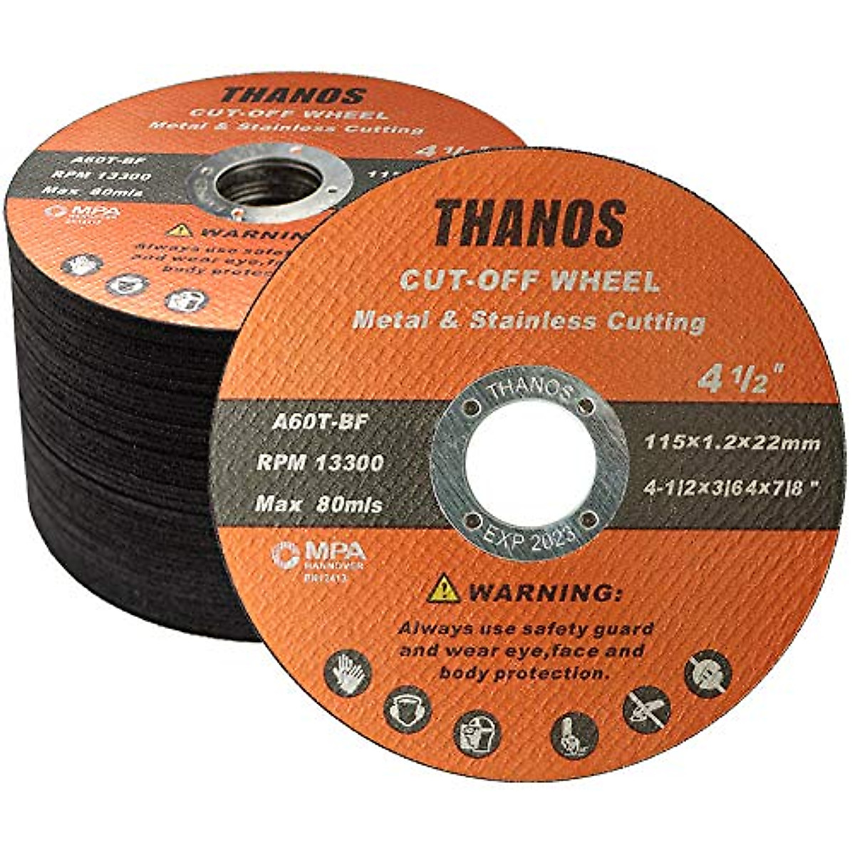 THANOS Cut Off Wheel,50 Pack 4-1/2"x 3/64 x 7/8" Metal and Stainless Steel Cutting Wheel for Angle Grinder,Ultra Thin Cutting Disc（4.5"x.040"x7/8" ）