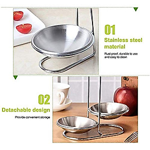 Spoon Rest Holder, iPstyle Stainless Steel Vertical Saving Soup Ladles Holders or Hotpot Restaurant, Buffet, Fast Food Restaurant Kitchen Decor Tool (Spoon Rest - 2Pack)