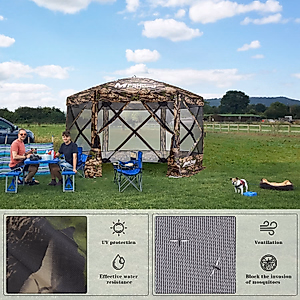 MASTERCANOPY 12x12 Portable Screen House Room Pop up Gazebo Outdoor Camping Tent with Carry Bag (12x12,Camouflage)