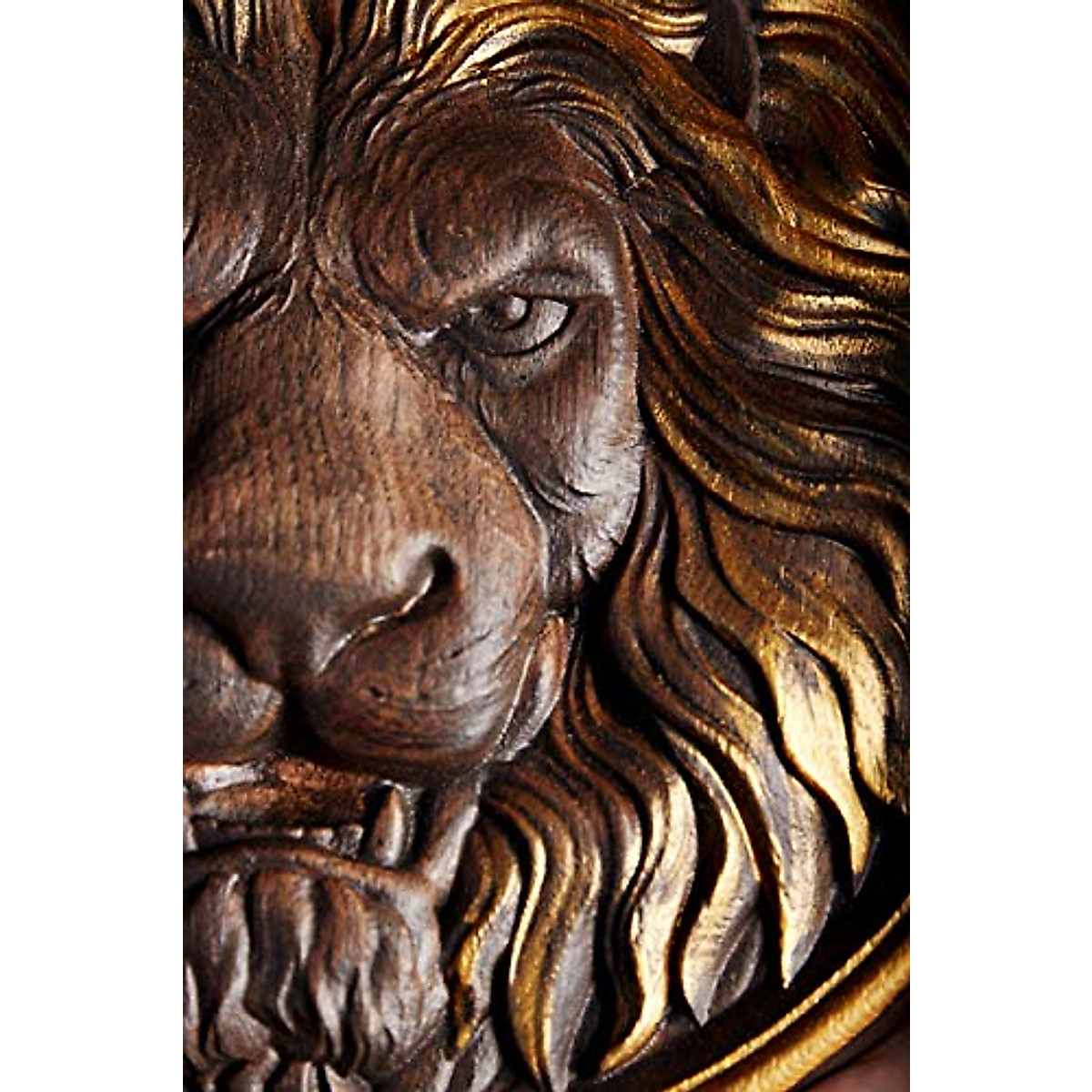 Lion Head Leo Carved Wood furniture appliques Furniture Onlay Wood rosette wood carvings Wall Hanging art