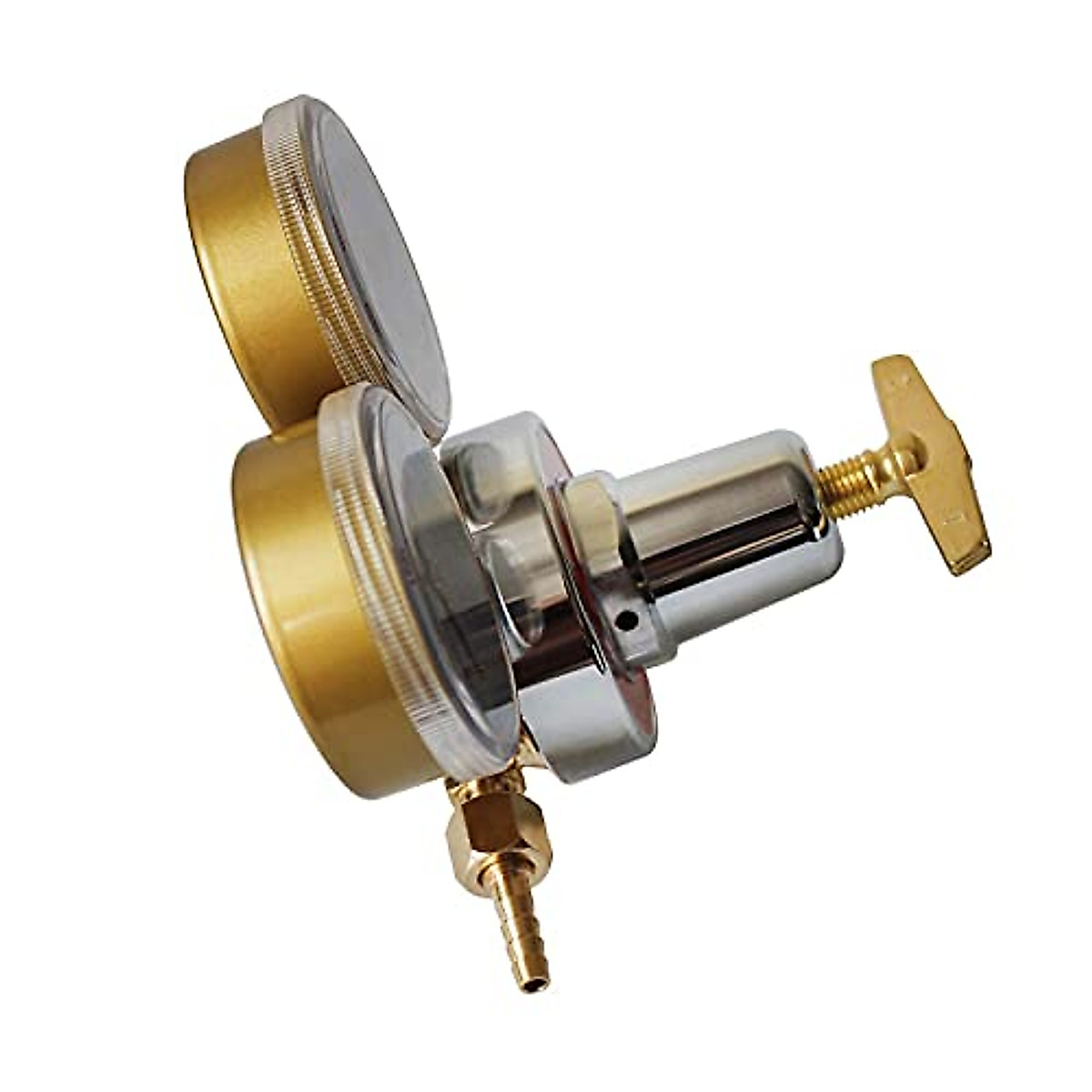 KLLsmDesign Dual Welding Gas Gauges, Oxygen (CGA-540) and Acetylene (CGA-510) Regulators Combo (2 PCS), Gauges Gas Welder Regulator