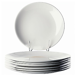 Ygmackin Amazon 8-Piece White Dinner Plates Set, Triple Layer Glass and Chip Resistant, Lightweight Round Plates,Dessert Plate, Dinnerware Set, Winter Frost White, 8.5 inches