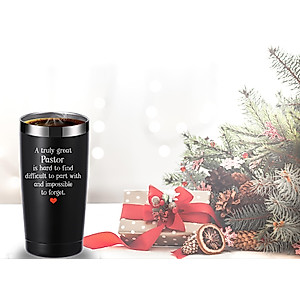 momocici Pastor Gifts.A Truly Great Pastor is Hard to Find 20 OZ Tumbler.Funny Birthday Christmas Appreciation Gifts Thank You Gifts for Pastor Men Women.(Black)
