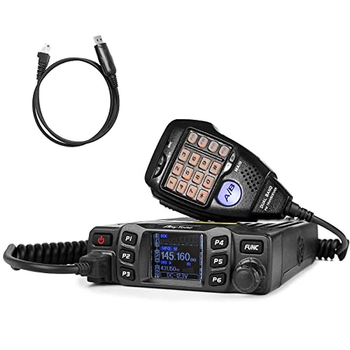 AnyTone AT-778UV II Mobile Ham Radio 25 Watt Mini Dual Band VHF UHF Two Way Radios Compact Amateur Transceiver for Car Vehicle, Support Chirp