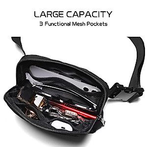 Belt Bag for Women Fanny Pack Crossbody Bags for Women Fashion Waist Packs with Adjustable Strap Gifts for Teenage Girls Women Men (Black)