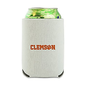 Clemson University Secondary Logo Can Cooler - Drink Sleeve Hugger Collapsible Insulator - Beverage Insulated Holder