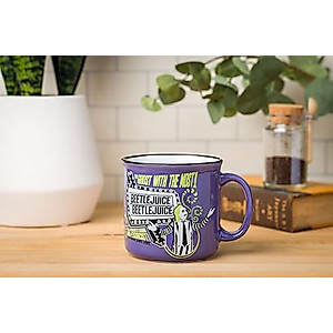 Silver Buffalo Beetlejuice Ghost With The Most Bio Exorcist Ceramic Camper Mug, 20 Ounces