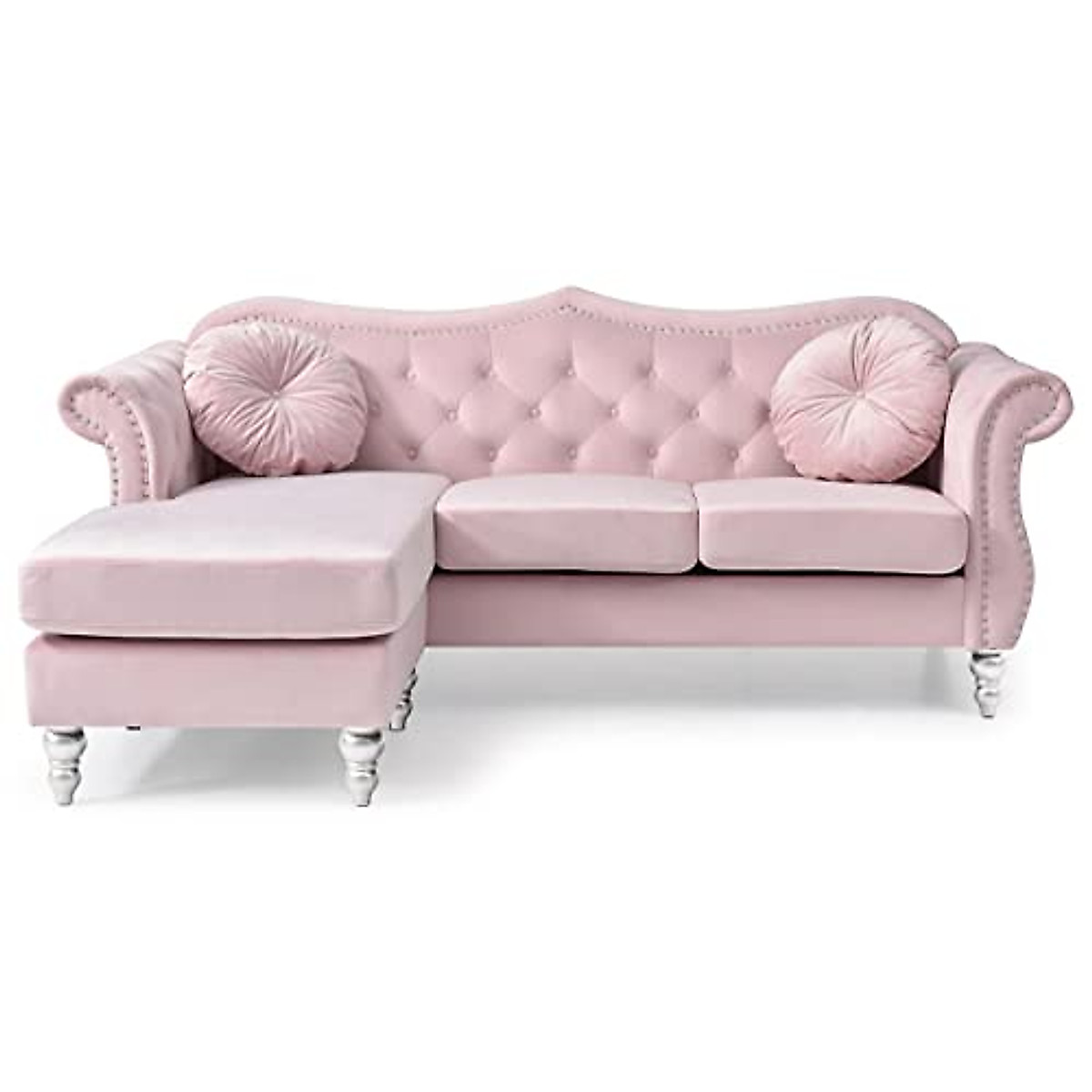 Glory Furniture Hollywood Reversible Sectional, Pink