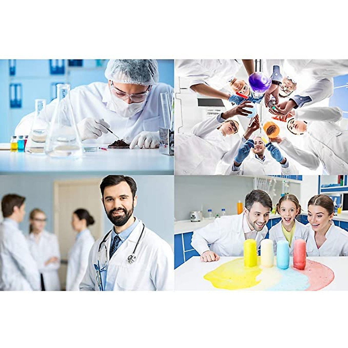 Pinkpum Men Lab Coat Unisex Long Sleeve Lab Coat for Women White Coats for Laboratory Medical White 3XL