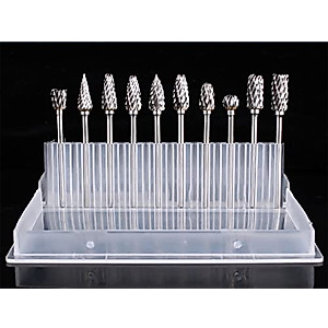 Tungsten Carbide Rotary Burr Set with 1/8" Shank, Double Cut Carving Bits for Rotary Tool Accessories for DIY Woodworking, Polishing, Drilling