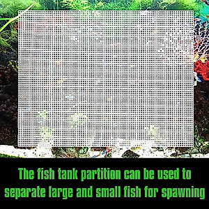 4PCS Fish Tank Divider, Aquarium Divider, Fish Clear Plastic Tank Separator with Suction Cups DIY Designed Clear Easy to Bent Cut and Assemble Reusable Partition Grid for Separating Fishes 10 x 13in