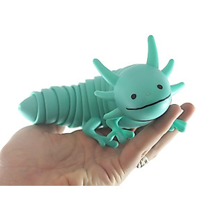 1 Teal Axolotl Fidget - Large Wiggle Articulated Jointed Moving Axolotyl Toy - Unique Gift, Lover, Decoration (1 Teal)