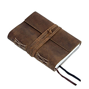 Leather Journal Lined Paper with luxury pen Handmade Leather Journal/Writing Notebook Diary/Bound Daily Notepad for Men & Women Medium, Writing pad for Artist, Sketch (8 X 6)