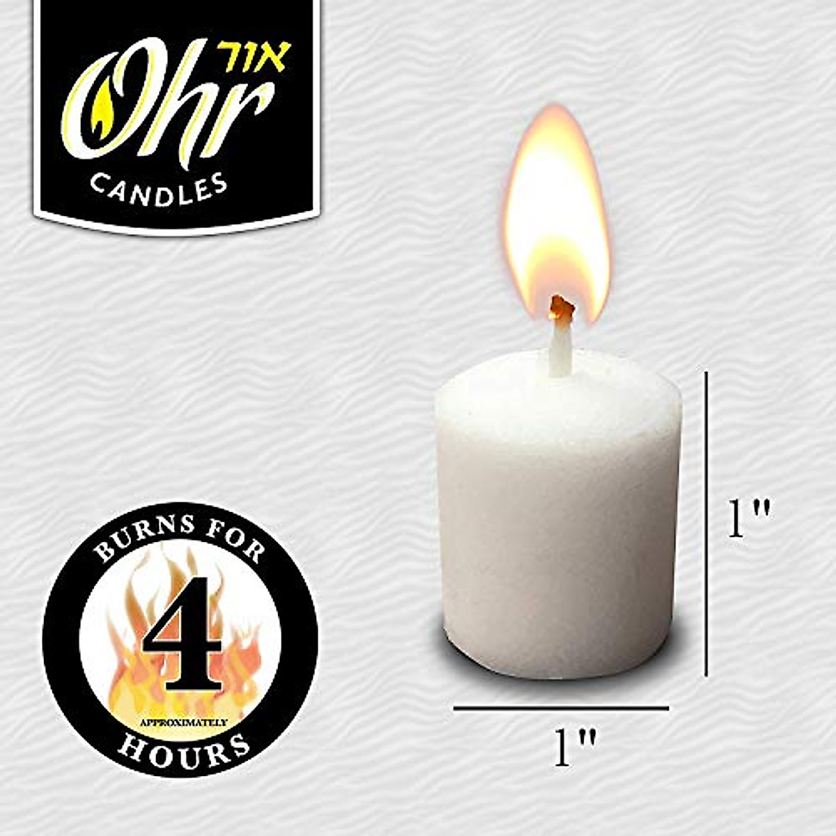 Ohr 4 Hour Neironim Candles - Shabbat and Small Votive Wax Candle - 72 Count