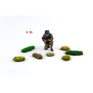 78 Pcs Static Grass Tuft Model Bushy Tufts Lowland Shrubs Tuft Terrain Model Kit for DIY Model Railway Train Landscape Fairy Garden Diorama Scenery (Set B)