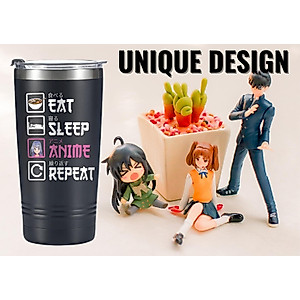 Onebttl Anime Gifts For Men, Women, Boys - 20oz/590ml Double Wall Vacuum Insulated Stainless Steel Tumblers Cups - Birthday Kawaii Gifts for Anime Lovers - With Japanese
