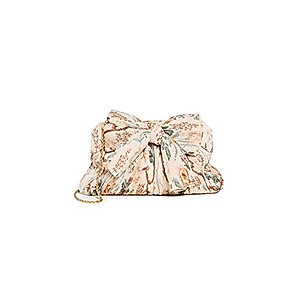 Loeffler Randall Women's Rayne Pleated Frame Clutch with Bow, Cream Botanical Floral, One Size