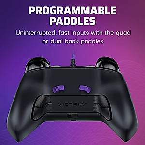 Victrix Gambit World's Fastest Licensed Xbox Controller, Elite Esports Design with Swappable Pro Thumbsticks, Custom Paddles, Swappable White / Purple Faceplate for Xbox One, Series X/S, PC
