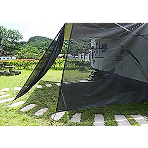 STMGW RV Awning Sun Shade Screen, 9’X15’ Black Mesh UV Blocker Sunshade Complete Kits Camping Trailer for Motorhome Camper Travel Canopy