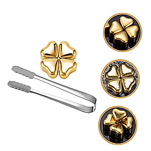 Alipis 3 Sets Stainless Steel Ice Pellets Light Ice Cubes for Drinks Bruins Gifts for Men Bejeweled Kit Steel Ice Cubes Ice Cubes Reusable Mens Stocking Stuffers Man Heart Golden Ice Tart