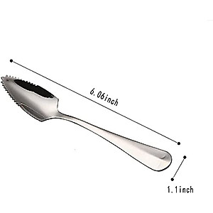 Stainless Steel Grapefruit Spoons, Jagged Grapefruit Spoon, Suitable for Citrus Fruits, Kiwi, Salads and Desserts， Set of 6…