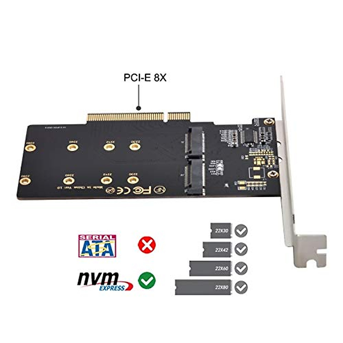 Cablecc Dual 2X NVME M.2 AHCI to PCIE Express 3.0 Gen3 X8 X16 Raid Card VROC Raid0 Hyper Adapter cablecc