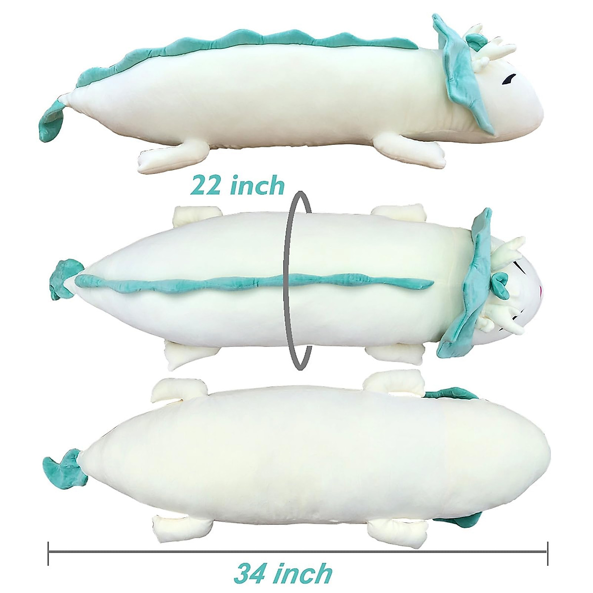 Hofun4U Dragon Plush Pillow, 34 Inch Dragon Stuffed Animals, Christmas Birthday Gift for Adults Kids Girls Boys