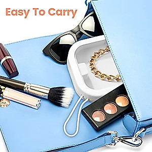 ULTECHNOVO Hair Tie Organizer, Box Clip Rubber Ornaments Dental Floss Hanging Swab Items Hair Ropes Small Case Mini Desktop for Storage Accessories Portable Earrings Holder Cotton Band Rings