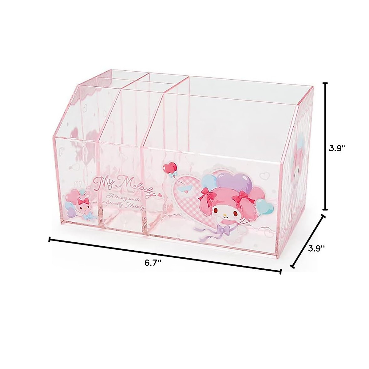 Sanrio 055913 My Melody Glitter Clear Cosmetic Organizer