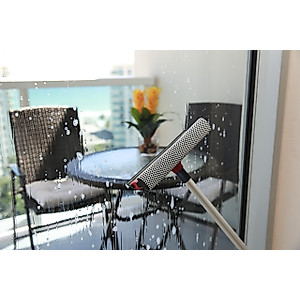 Squeegee for Window Cleaning with Long Handle, 2-in-1 Window Squeege for Home, Car Windshield, Mirror, Glass Cleaning with Extension Pole 18"-30"