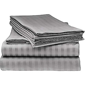 Cotton Home Depot King Collection Bed Sheet Set 16 Inch Deep Pocket 4-Piece Bedding Set - Wrinkle, Stain, Fade Resistant - Grey