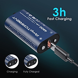 AmpTORRENT Xbox Battery Pack Rechargeable, 2×1600mAh Rechargeable Battery Pack for Xbox, Xbox Rechargeable Battery Pack, 3V Constant Output Lithium Batteries with USB C Charge Cable, 2000 Cycles