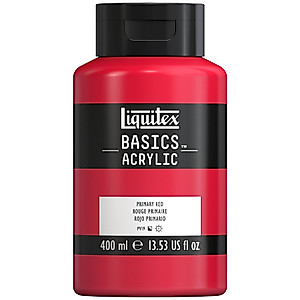 Liquitex BASICS Acrylic Paint, 400ml (13.5-oz) Bottle, Primary Red
