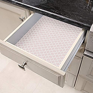 Smart Design Adhesive Shelf Liner - 18 Inch x 120 Feet Total (Set of 6 Rolls) - Drawer Cabinet Paper - Kitchen - Chantilly Blush