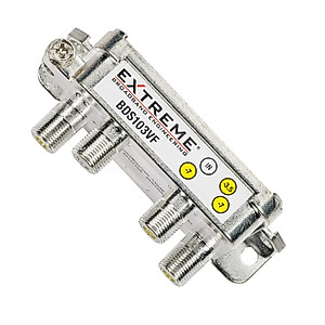 Extreme Broadband BDS103VF 3-Way Digital Splitter - Vertical Flex-Mount True Flex RG6 Coaxial Splitter