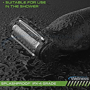 Wellness Personal Care Men's 8-in-1 Rechargeable Shaver Grooming Kit | Storage Stand | Full Trimmer, Detail Trimmer, Nose Trimmer, Beard and Mustache Trimmer, Stubble Comb