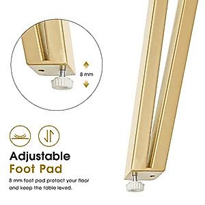 ivinta White Marble Dining Table, Modern Rectangle 55 inch Dining Room Table for 4/6, White Dining Table with Gold Hairpin Legs, Italian Type Simple Tea Table, Kitchen Table (Easy Assembly) (White)