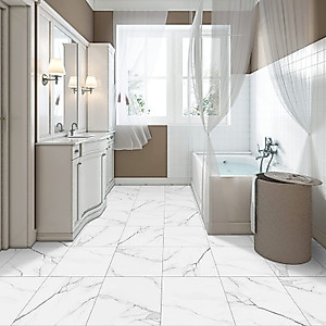 Peel and Stick Floor Tile Vinyl Flooring Floor Tiles Peel and Stick Waterproof 12” X 12” Upgrade Thickness for Bathroom Kitchen Living Room, 10Pcs/Pack