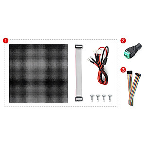 Full-Color RGB LED Matrix Panel for Raspberry Pi 4B+ 4B 3B+ 3B 2B+ Zero W WH Pico ESP32 Ardui 2.5mm Pitch 64×64 Pixels Adjustable Brightness