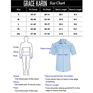 GRACE KARIN Men's Hawaiian Cotton Linen Shirts Casual Button Down Tropical Holiday Beach Shirts Black L