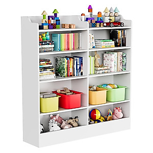Cozy Castle 5 Tier Kids Bookshelf, 10 Cube Kids Toy Storage Organizer,Toddler Bookcase Storage Cabinet for Playroom, Bedroom, Kids Room, Reading Nook,Nursery
